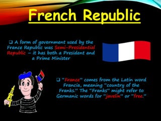 The Government of France | PPTX