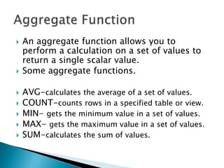 Data Ware Housing through SQL concept | PPT