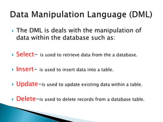 Data Ware Housing through SQL concept | PPT