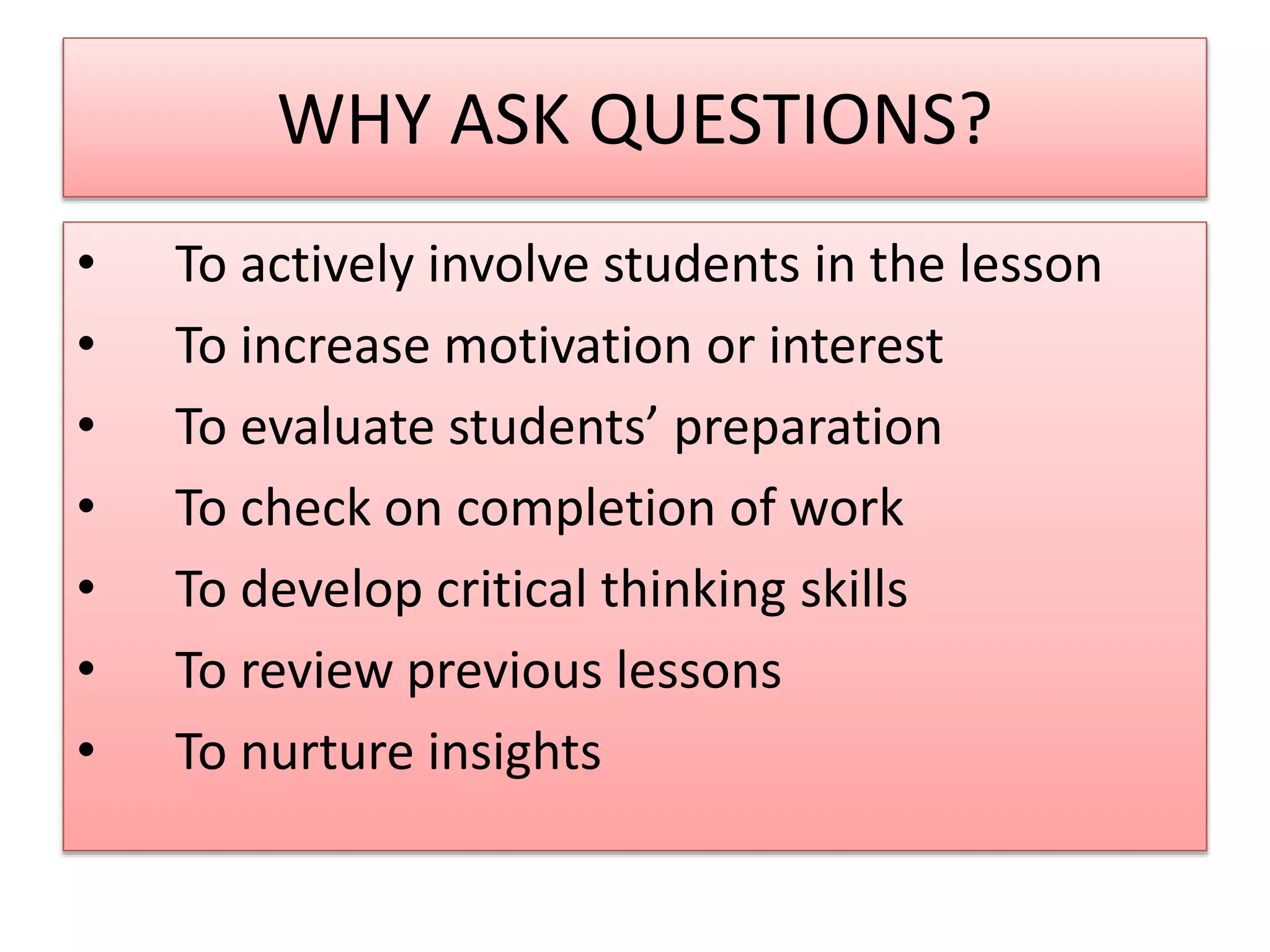 classroom questioning | PPTX