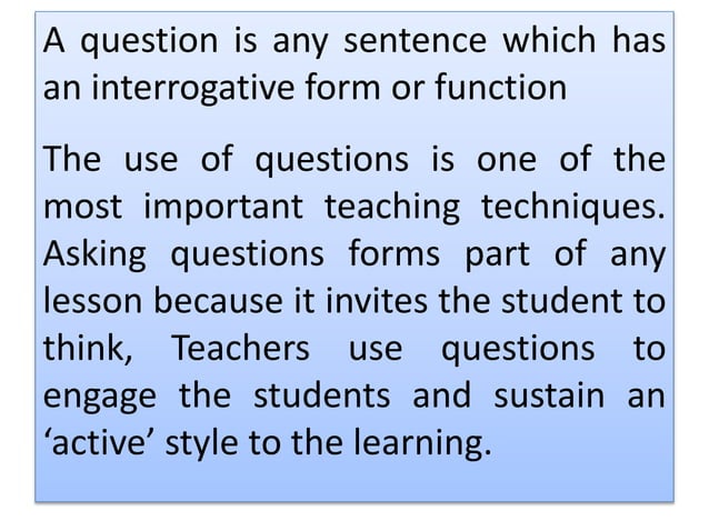 classroom questioning | PPTX