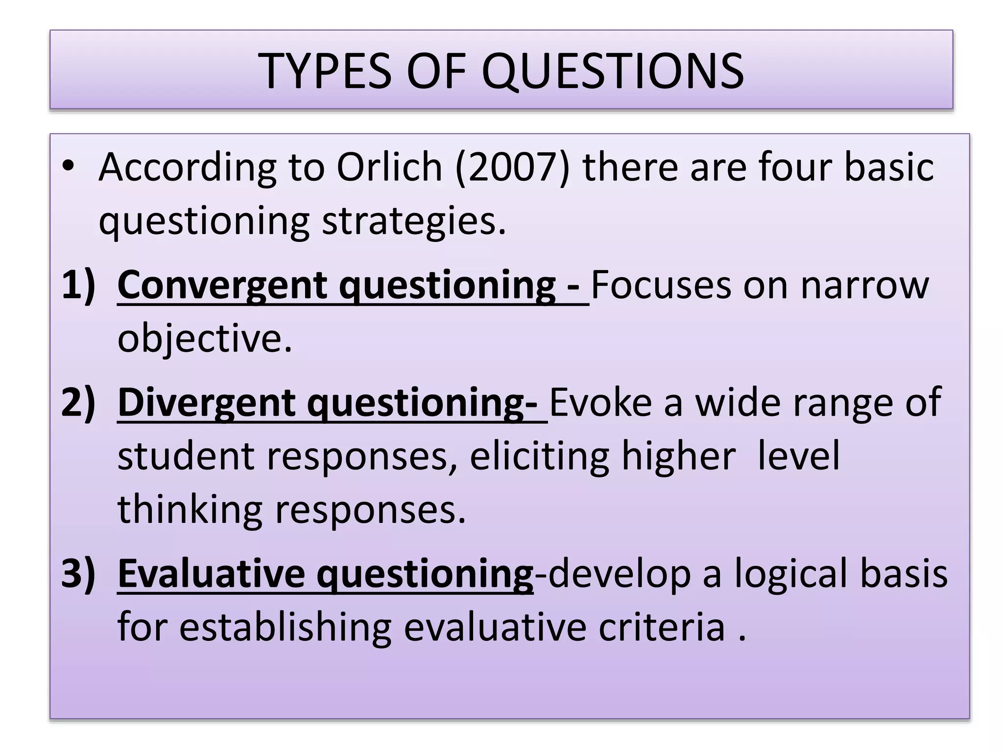 classroom questioning | PPTX