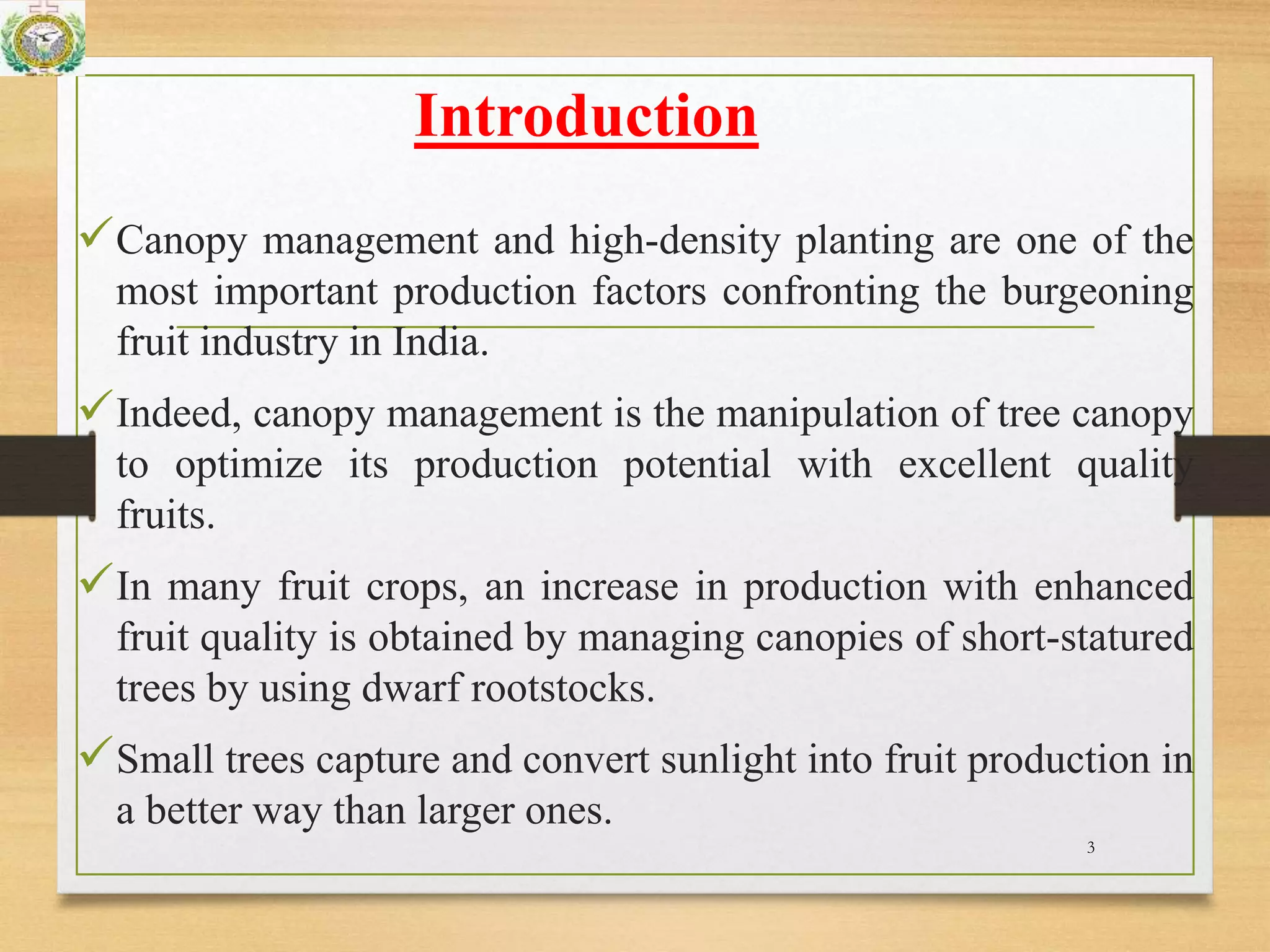 IMPORTANCE OF ROOTSTOCK IN CANOPY MANAGEMENT AND FRUIT PRODUCTION | PPTX