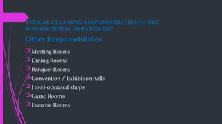 Function of Housekeeping, personnel, duties and responsibilities ptx | PPTX