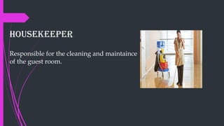 Function of Housekeeping, personnel, duties and responsibilities ptx | PPTX