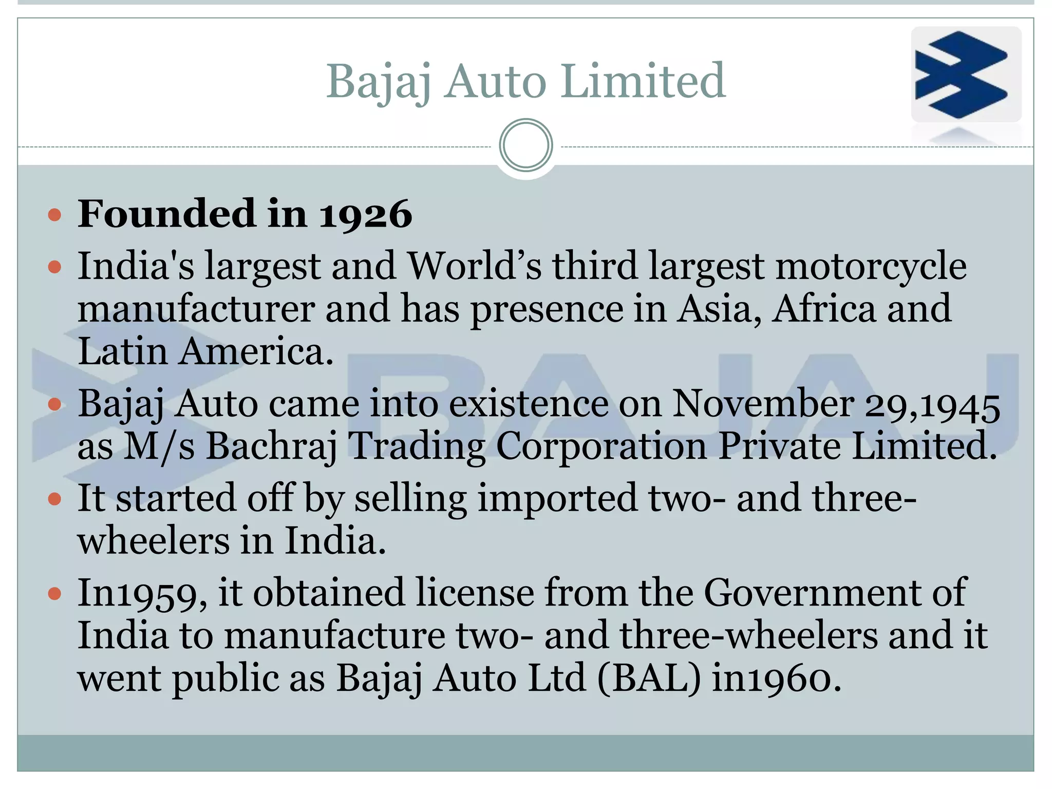 Bajaj Auto Case writing | PPTX