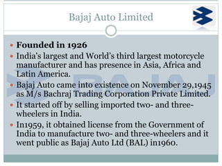 Bajaj Auto Case writing | PPTX | Automotive Industry | Industries