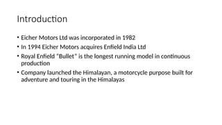 Eicher Motor Financial Record Presentation | PPTX