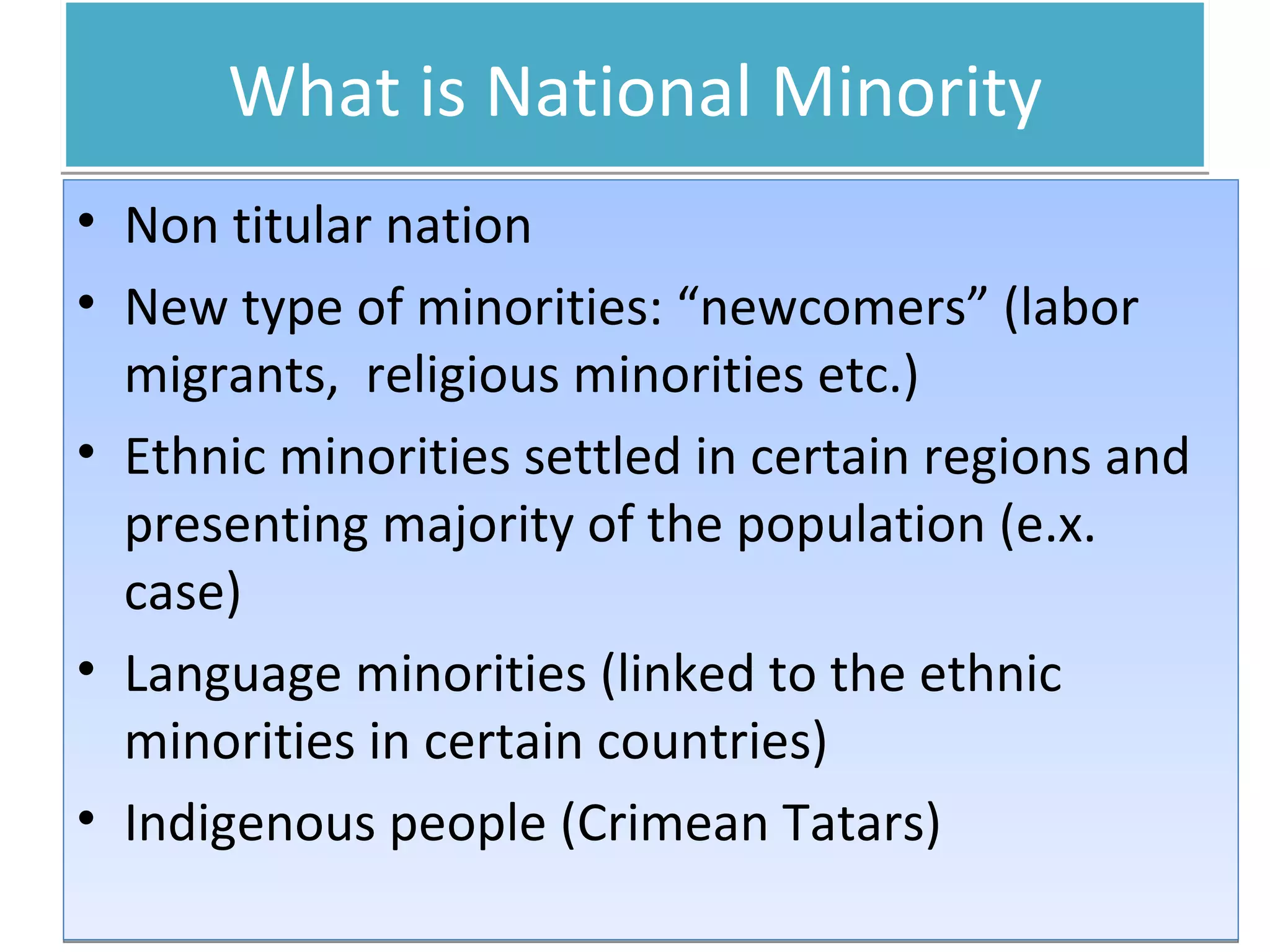 Group 1 national minorities and strategies to promote multicultural ...