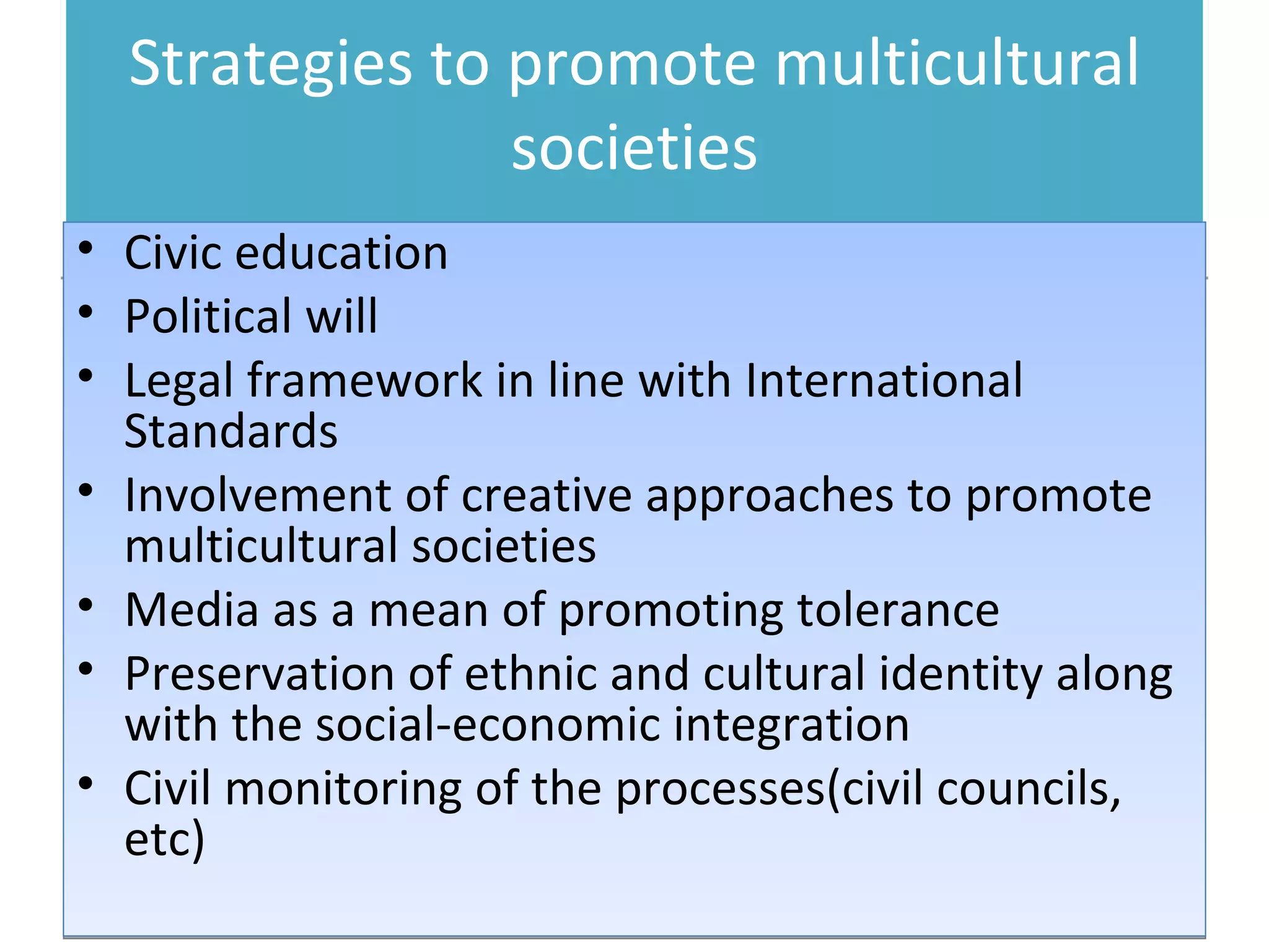 Group 1 national minorities and strategies to promote multicultural ...