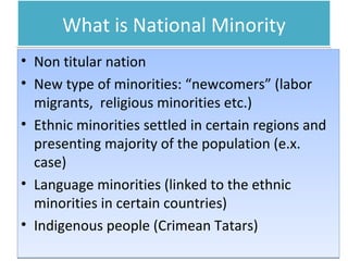 Group 1 national minorities and strategies to promote multicultural ...