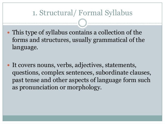 structural syllabus -- funtional syllabus