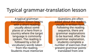 TEFL Theories: The Grammar-Translation Method | PPTX