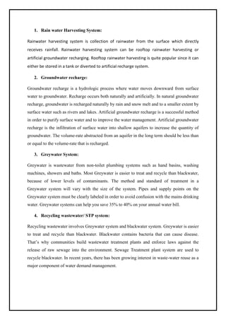 WATER RESOURCE MANAGEMENT FULL NOTES | PDF