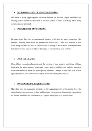WATER RESOURCE MANAGEMENT FULL NOTES | PDF