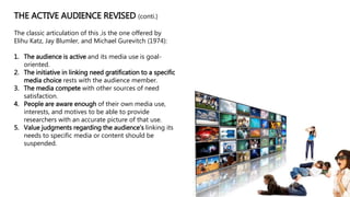 Audience Theories: From Source-dominated to Active Audience Theories | PPT