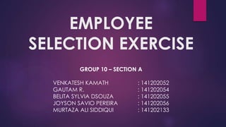 Employee selection excercise | PPTX