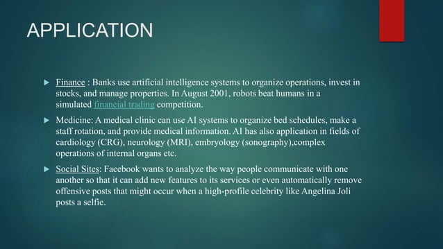 artificial intelligence and its applications