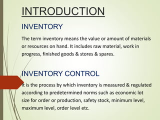 Inventory Control and Depreciation | PPTX