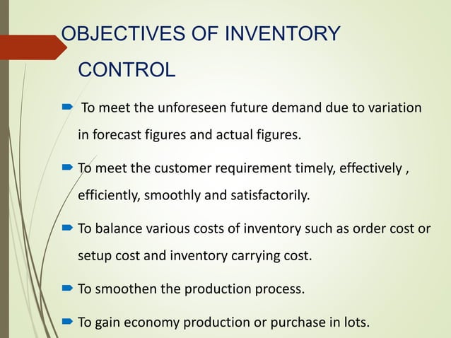 Inventory Control and Depreciation | PPT