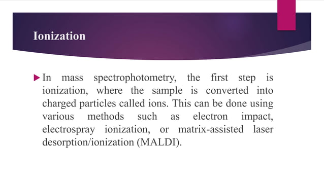Mass spectrometry it's use applications methods | PPTX | Chemistry ...