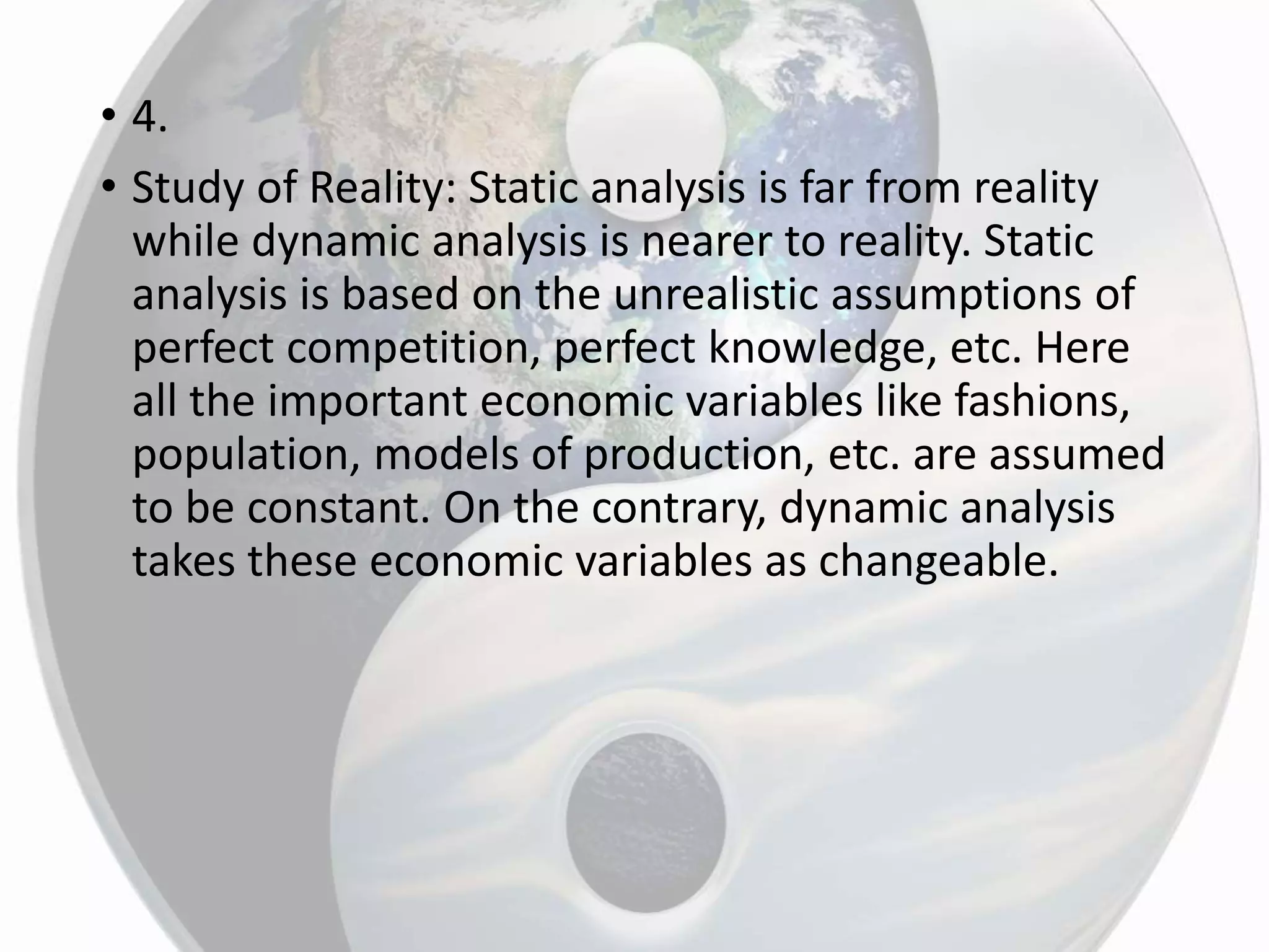 Static, Dynamic and Comparative Static Economics | PPTX