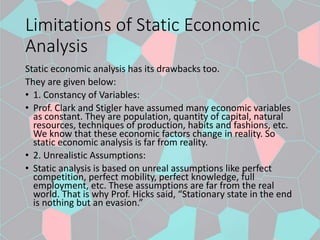 Static, Dynamic and Comparative Static Economics | PPTX