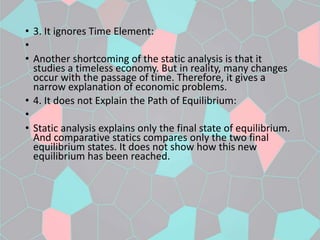 Static, Dynamic and Comparative Static Economics | PPTX