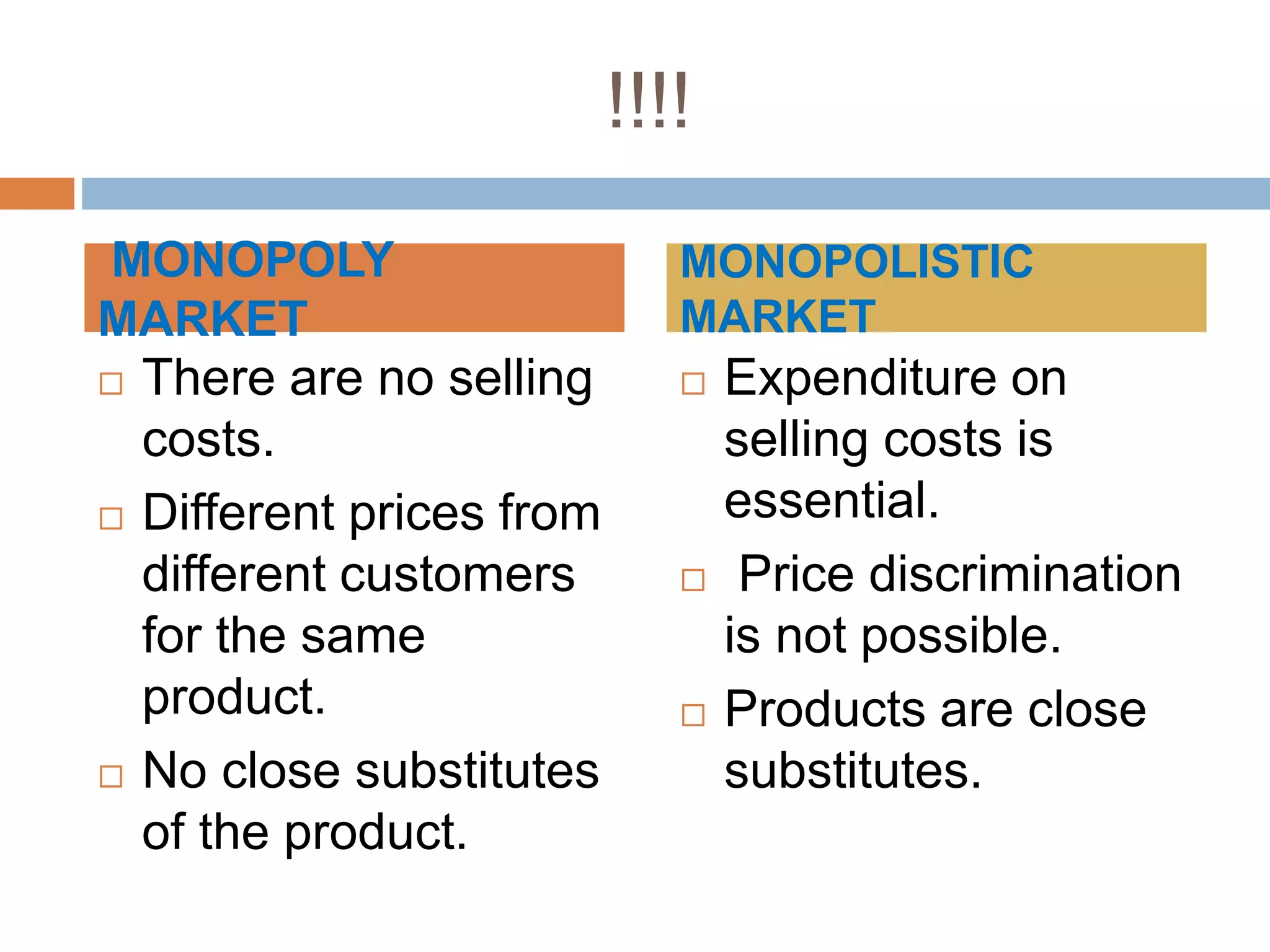 monopoly and monopolistic market | PPTX