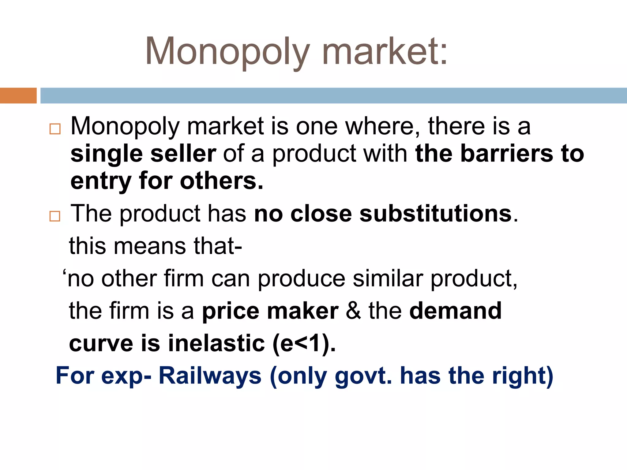 monopoly and monopolistic market | PPTX