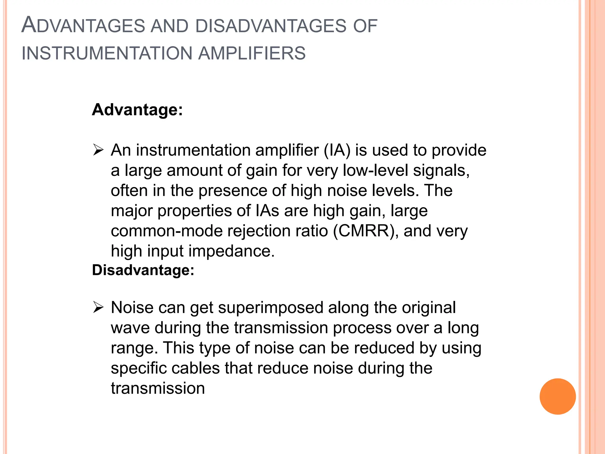 Application Of Instrumentation Amplifier Log Amplifier Antilograthimic Amplifier Ppt