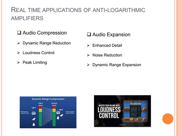 Application Of Instrumentation Amplifier Log Amplifier Antilograthimic Amplifier Ppt