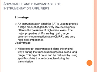 Application of instrumentation amplifier,log amplifier, antilograthimic amplifier | PPT