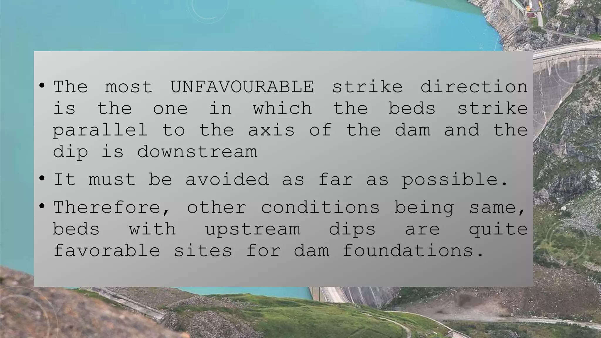 GEOLOGICAL CONDITIONS NECESSARY FOR CONSTRUCTION OF DAMS | PPTX