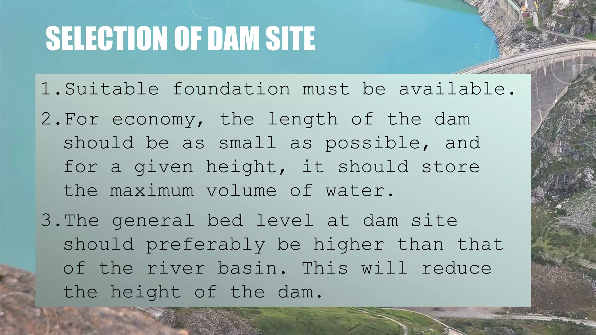 GEOLOGICAL CONDITIONS NECESSARY FOR CONSTRUCTION OF DAMS | PPTX