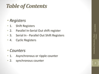 Group 11 introduction to registers and counters | PPT