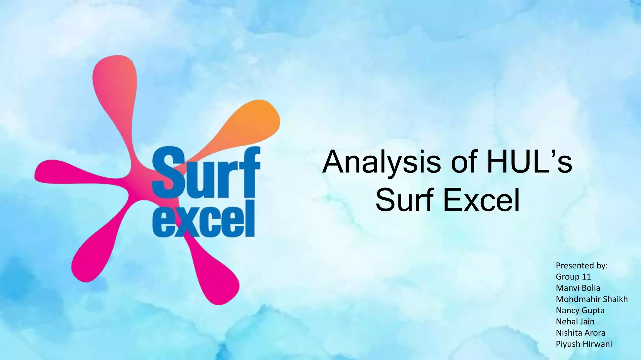 Surf Excel HUL Analysis 2020 | PPTX