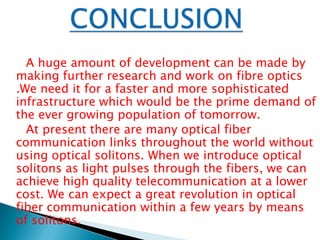 application of fibre optics in communication | PPTX