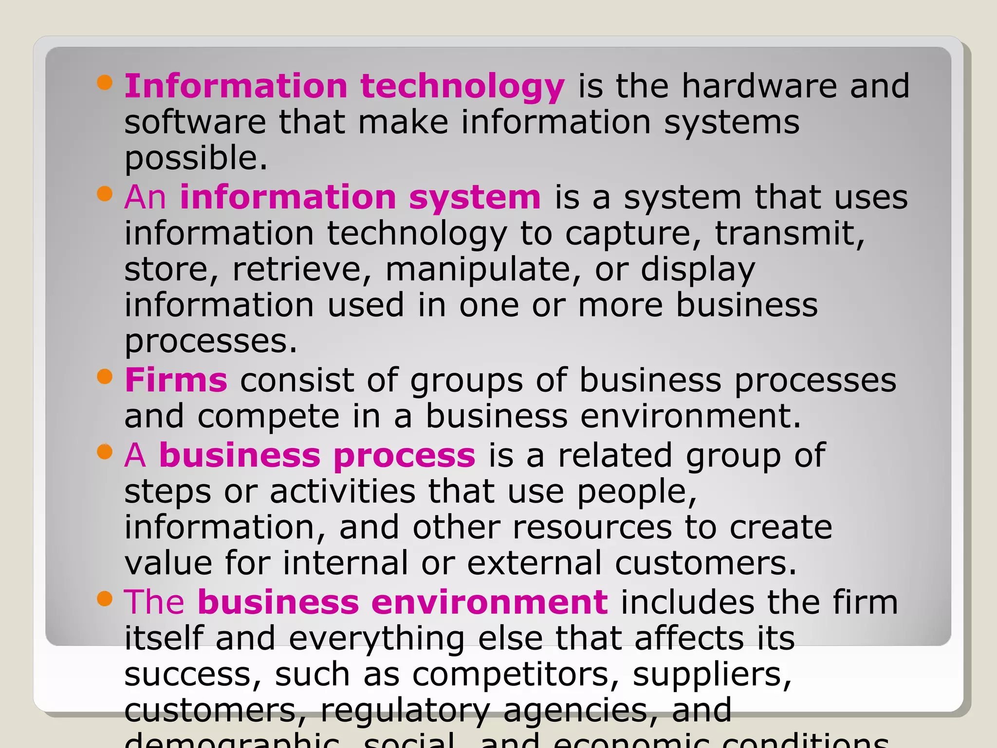 comparision between IT and Information system | PPT | Information ...