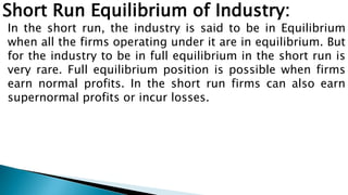 Equilibrium of Industry | PPTX