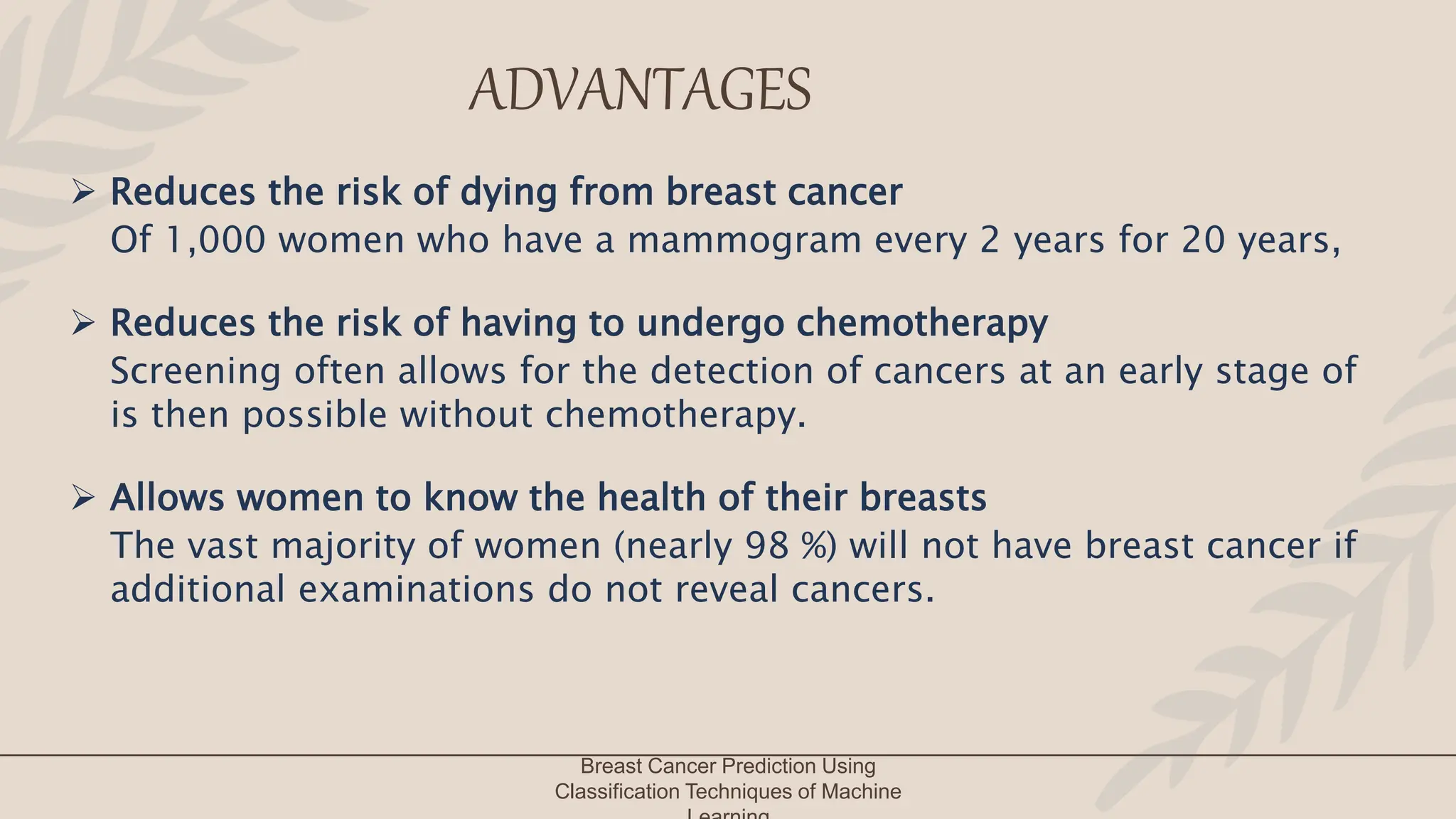 Breast Cancer Prediction. Aware the societypptx | PPT