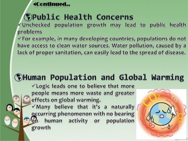 POPULATION AND THE ENVIRONMENT | PPT | Reproductive Health | Diseases ...