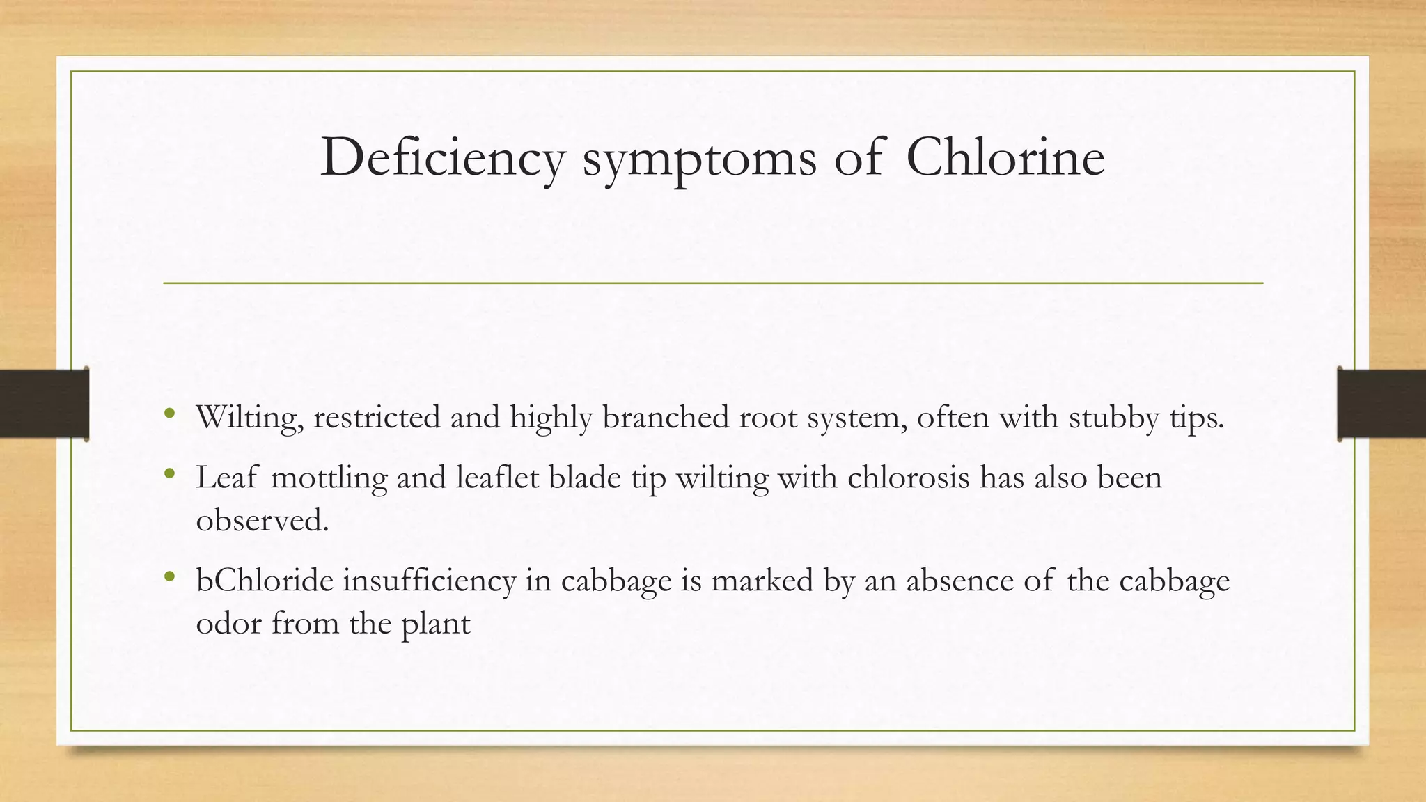 Role of Chlorine in plants | PPTX