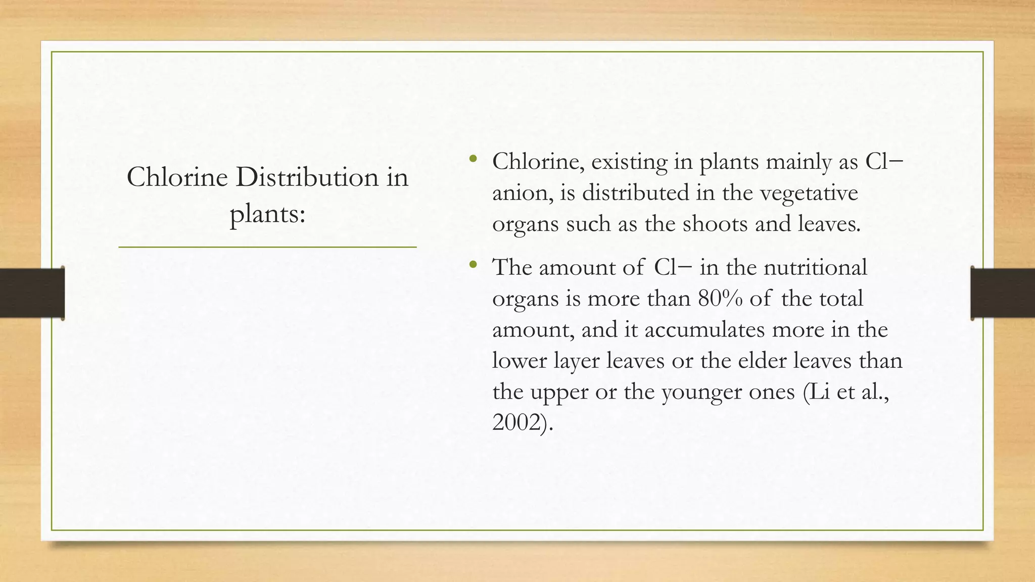 Role of Chlorine in plants | PPTX