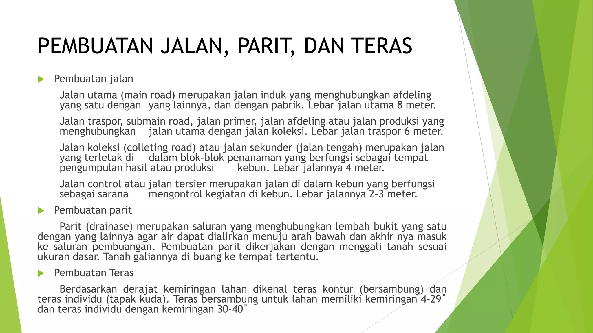 Persiapan lahan dan penanaman kelapa sawit | PPTX