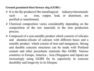 PPT ON Glass powder and GGBS Mix concrete | PPT