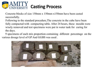 PPT ON Glass powder and GGBS Mix concrete | PPTX