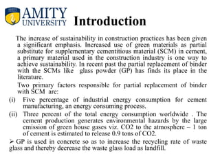 PPT ON Glass powder and GGBS Mix concrete | PPTX