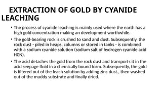 Gold Properties and Extraction Methods m | PPTX