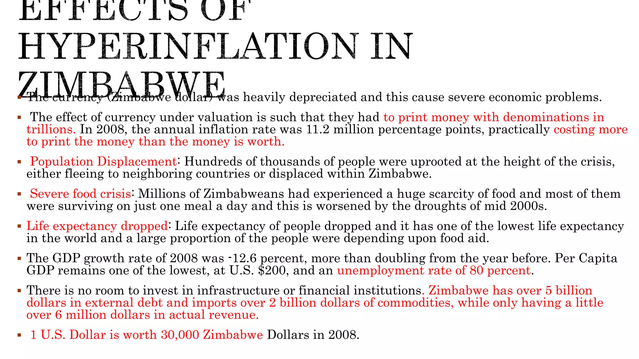 Hyperinflation in Zimbabwe | PPTX